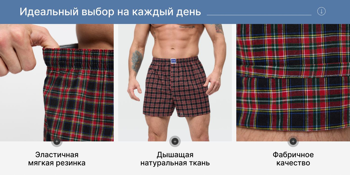 Комплект трусов Мужской ZEVS шорты Хлопок синий, коричневый, размер 50, 52 Средняя Повседневный ...