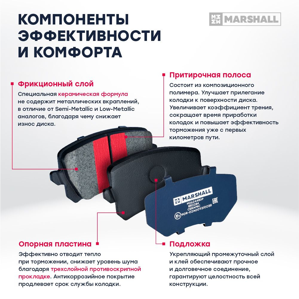 Тормозные колодки керамические передние Lexus Лексус ES, UX, Toyota ...