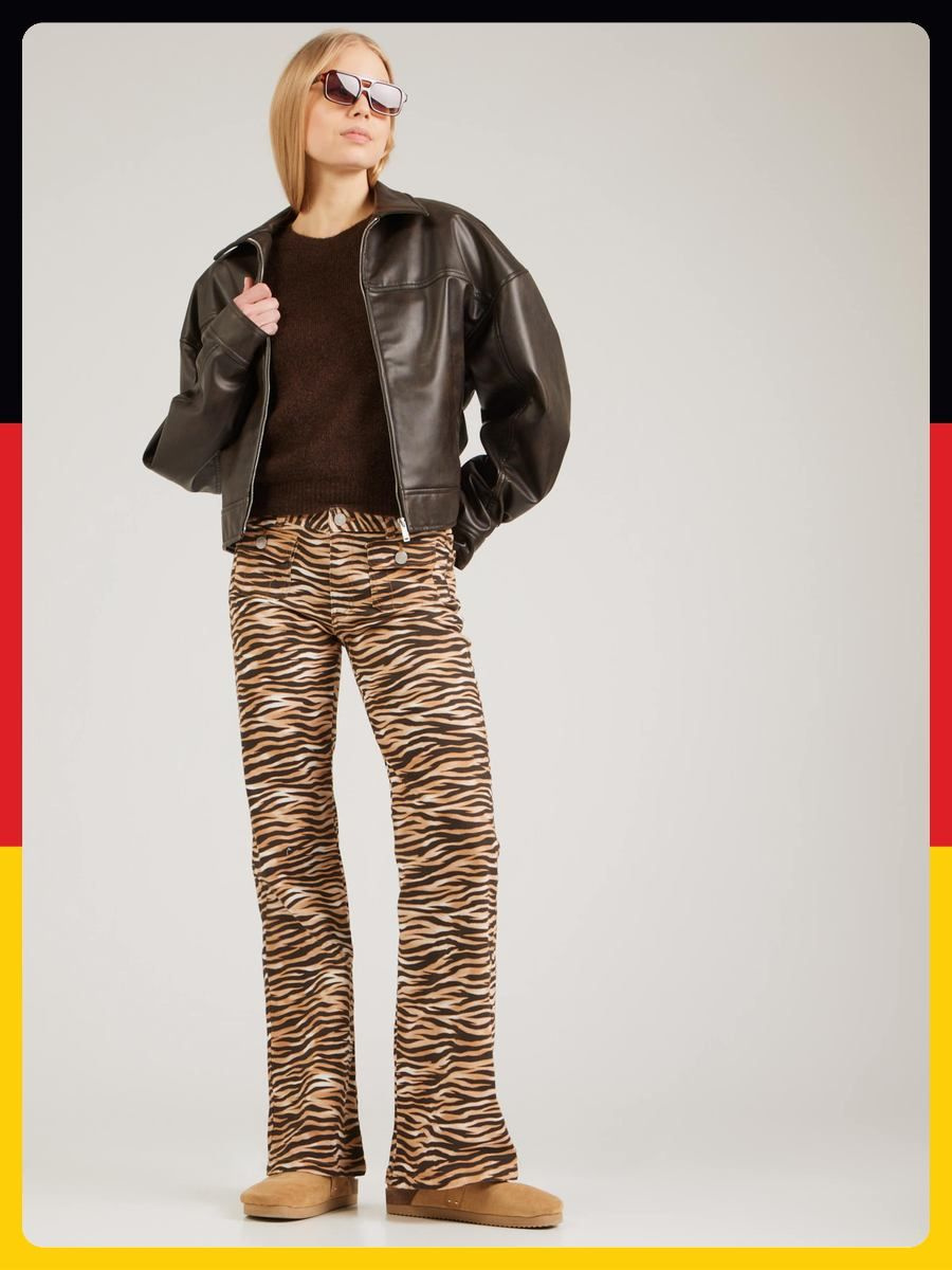 Брюки Женский MONKI коричневый Повседневный, размер 46 На любой сезон ...