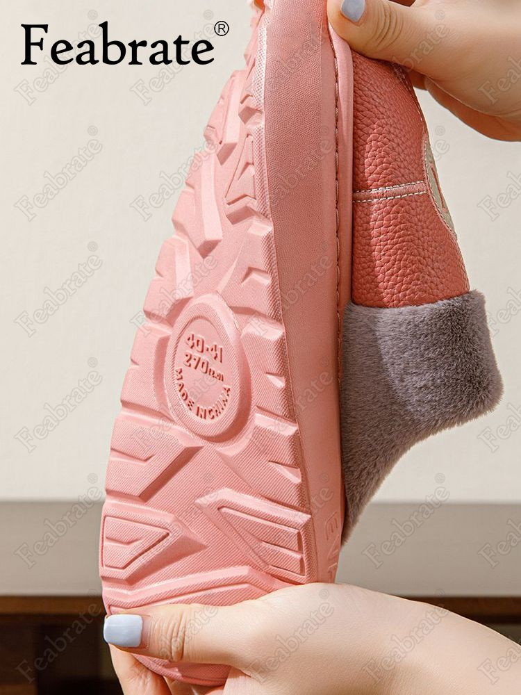 Тапочки Мужской Feabrate, размер 48, 49 R (средняя) кофейный Круглый нос, Толстая подошва Зима ...