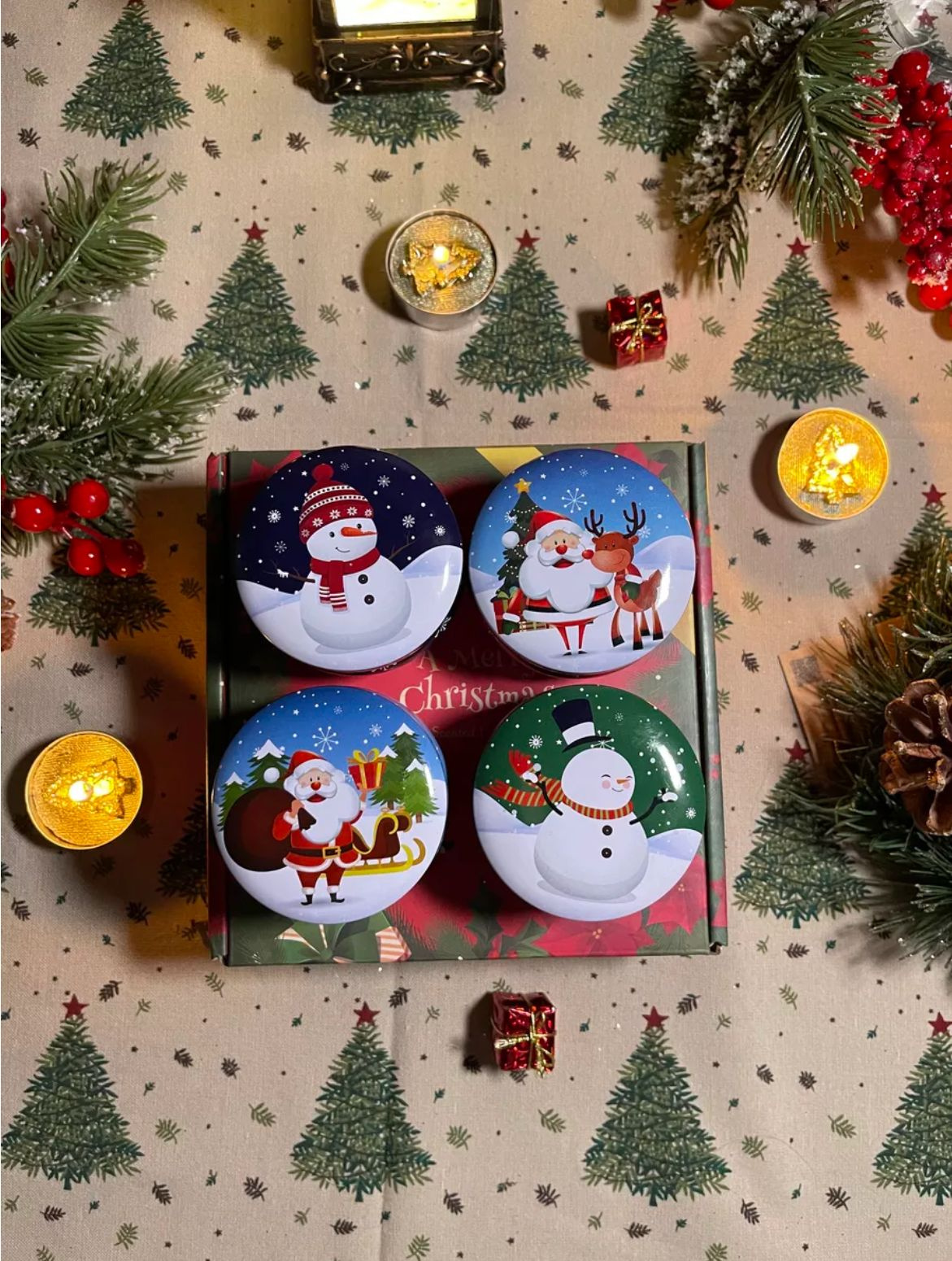 Свеча ароматическая KIVORA "Ваниль, лаванда, роза, ягоды годжи, апельсин" дляНовый год ...