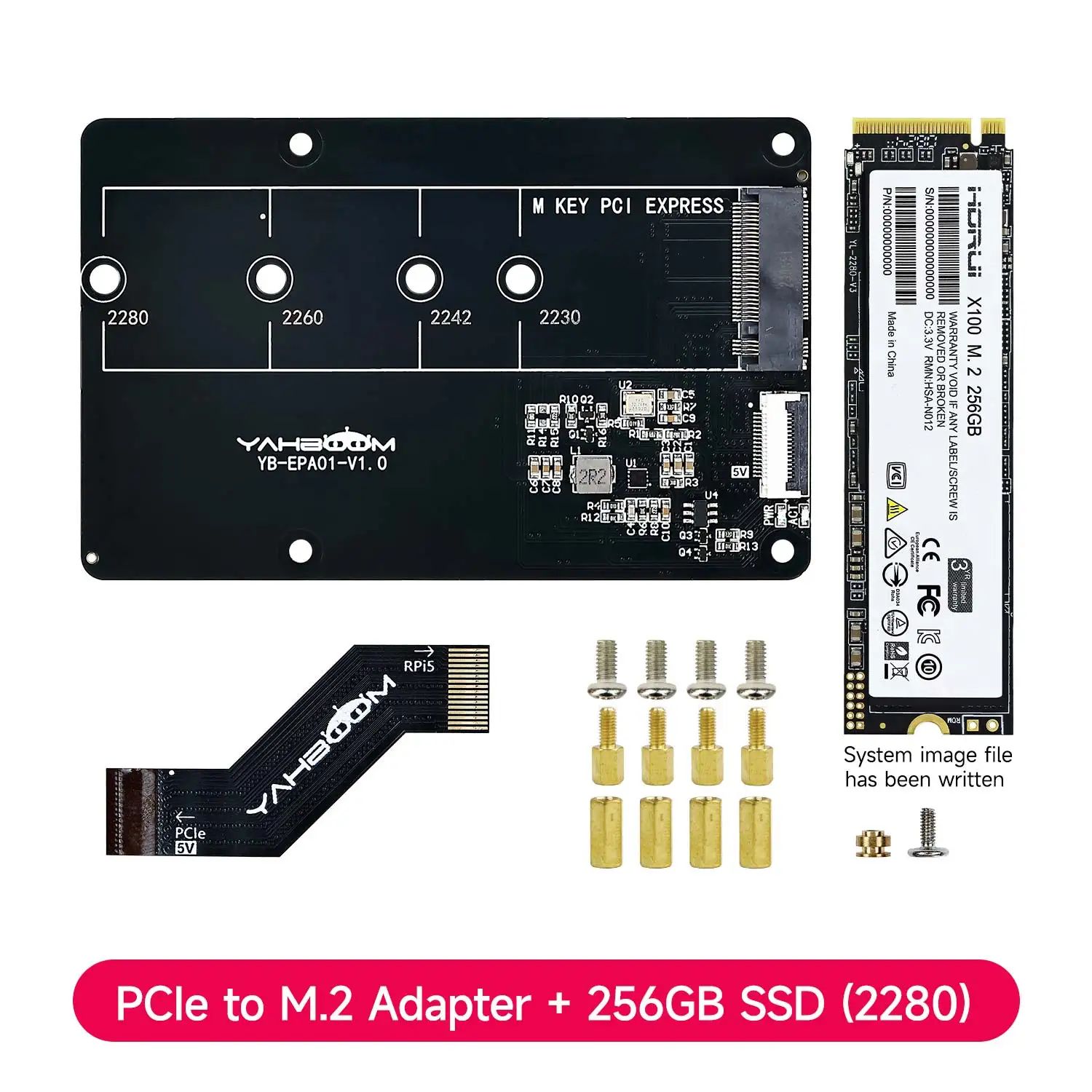 Raspberry Pi 5 Dedicated PCIe to M.2 NVME SSD Solid-state Drive ...