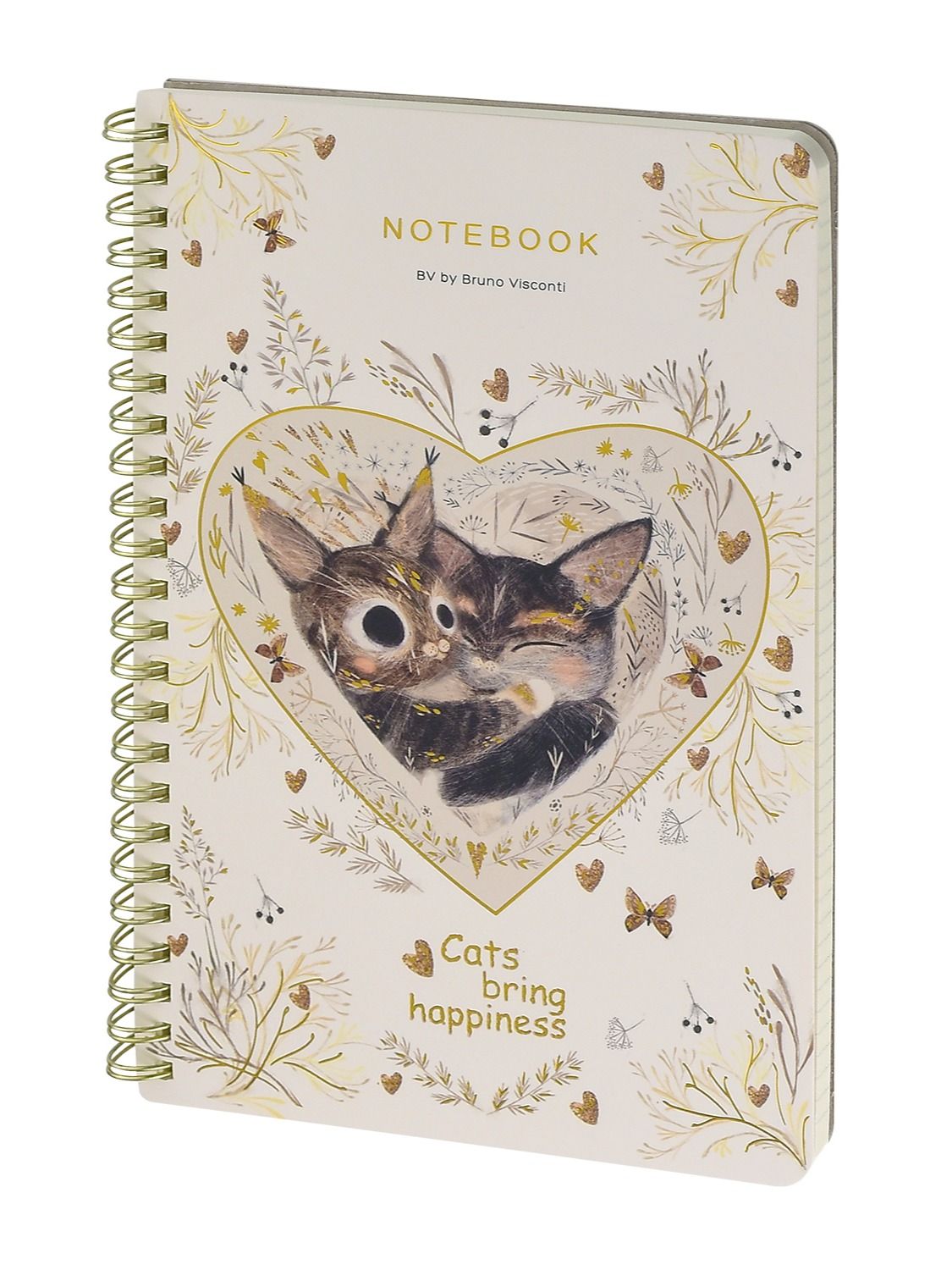Bruno Visconti Тетрадь А5 в клетку на пружине "КОТИКИ ПРИНОСЯТ СЧАСТЬЕ ...