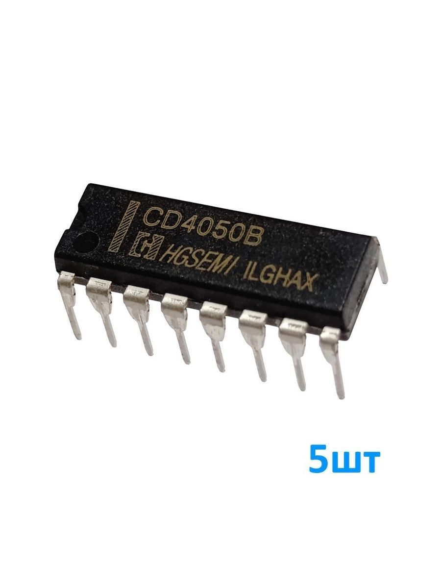 CD4050BE 5шт, (CD4050, К561ПУ4), Микросхема, преобразователь уровня ...