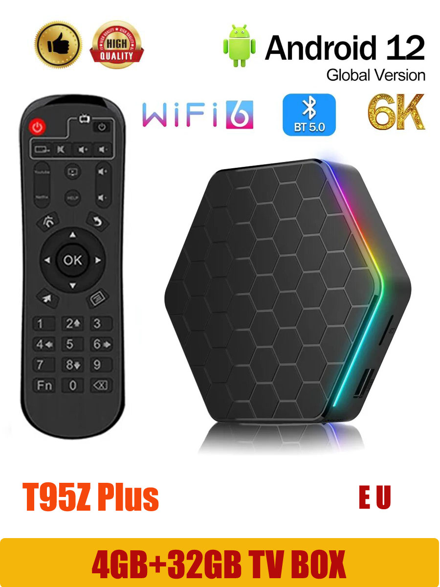 T95Z Plus Android 12 TV Box: 6K HD, (4GB+32GB) Allwinner H618, Wi-Fi 6 ...