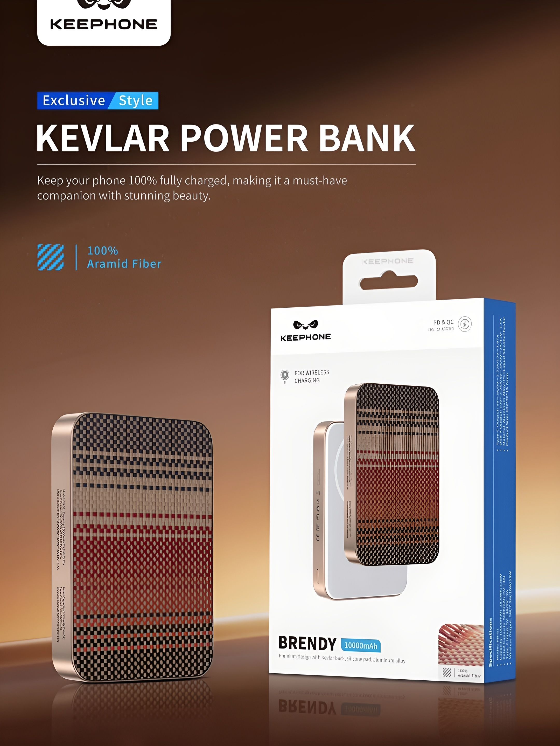 Внешний аккумулятор (Power Bank) KEEPHONE Kevlar Brendy MagSafe Power ...