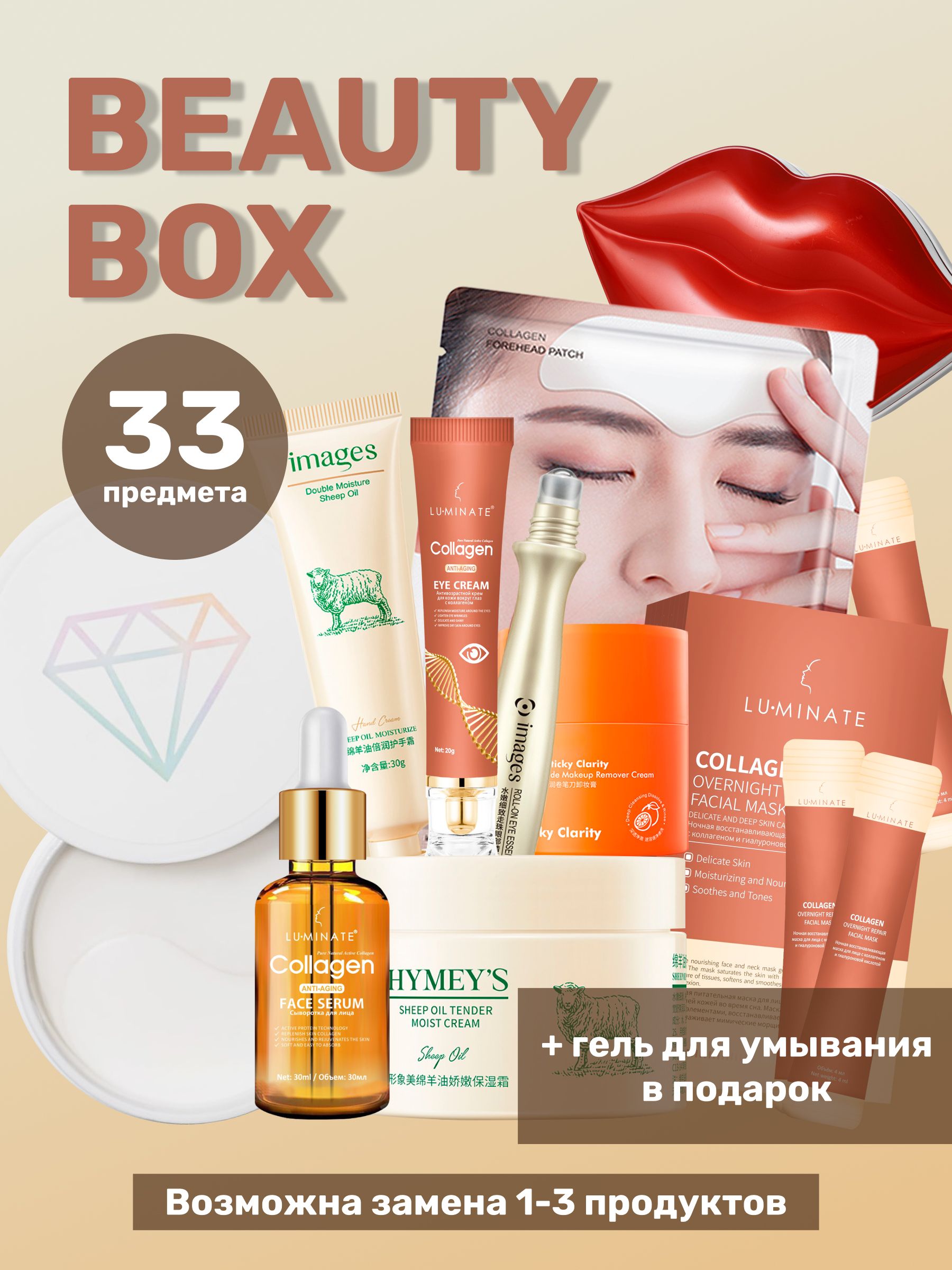 LU MINATE Бьюти бокс, Подарочный набор косметики для ухода за кожей с ...
