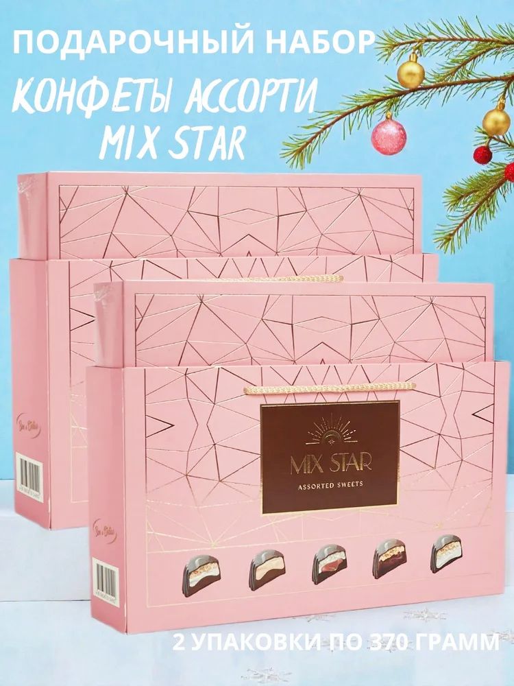 Характеристики Конфеты шоколадные в розовой подарочной упаковке Mix ...