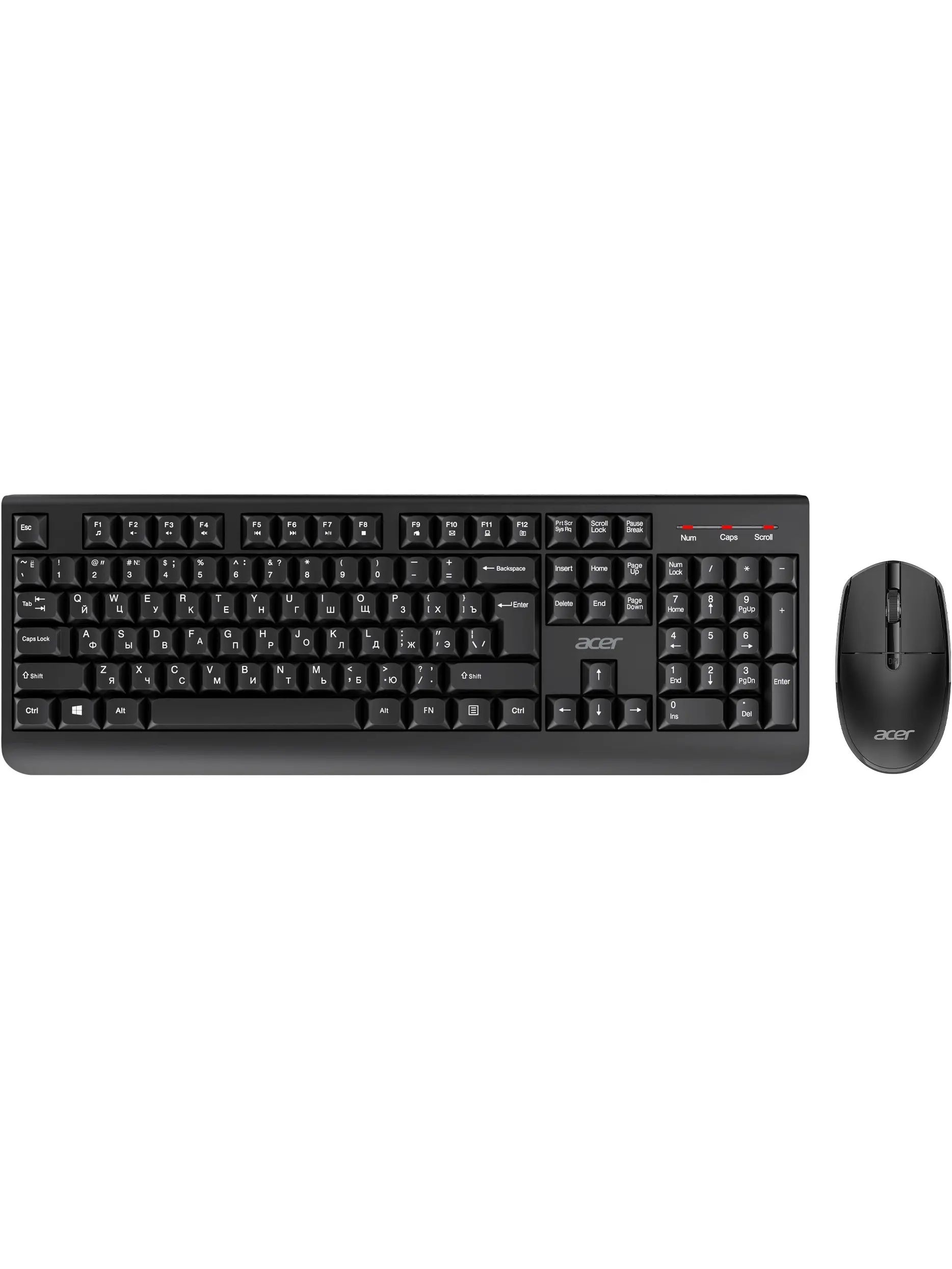 Комплект клавиатура + мышь Acer OCC401 клав:черный мышь:черный USB ...