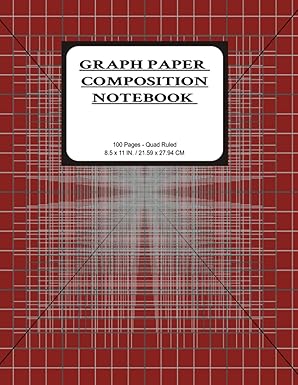 Graph Paper Red Cover Composition Notebook: Grid Paper Notebook, Quad ...