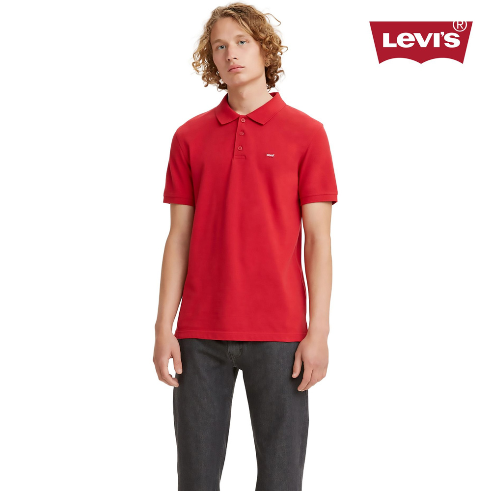 Поло Мужской Levi's красный Короткий, размер 48 Хлопок Логотип Повседневный Пакистан купить c ...