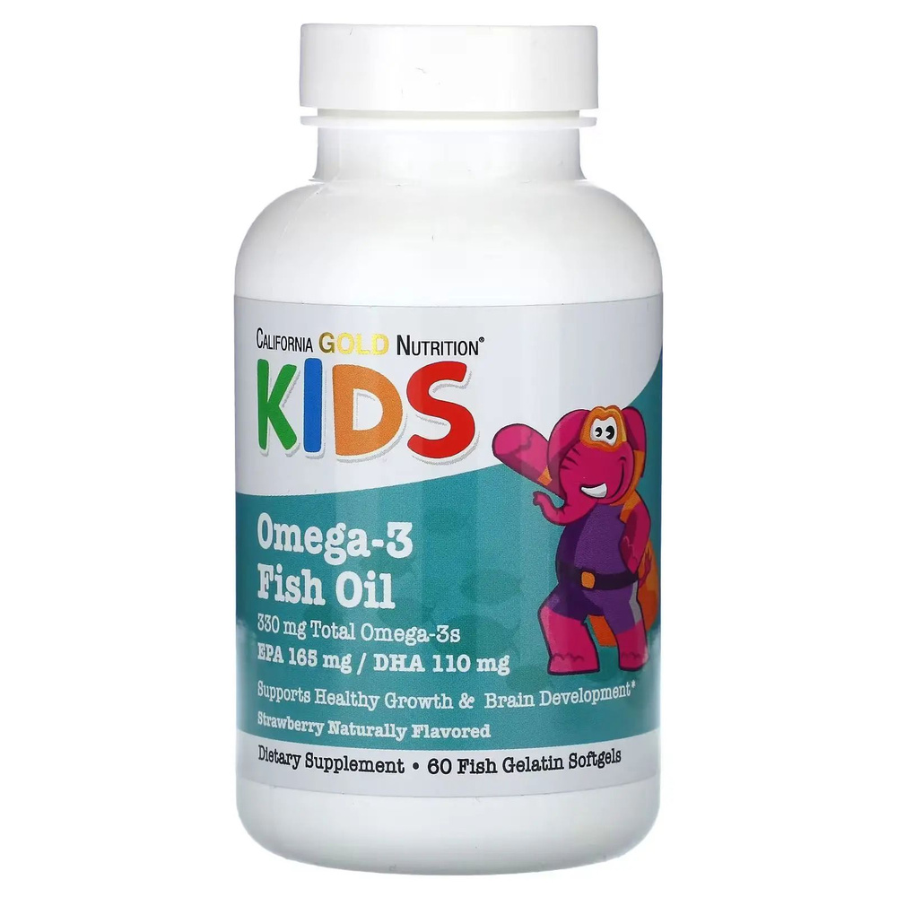 California Gold Nutrition Kids 4+, Omega 3 Fish Oil, Омега 3 для детей ...