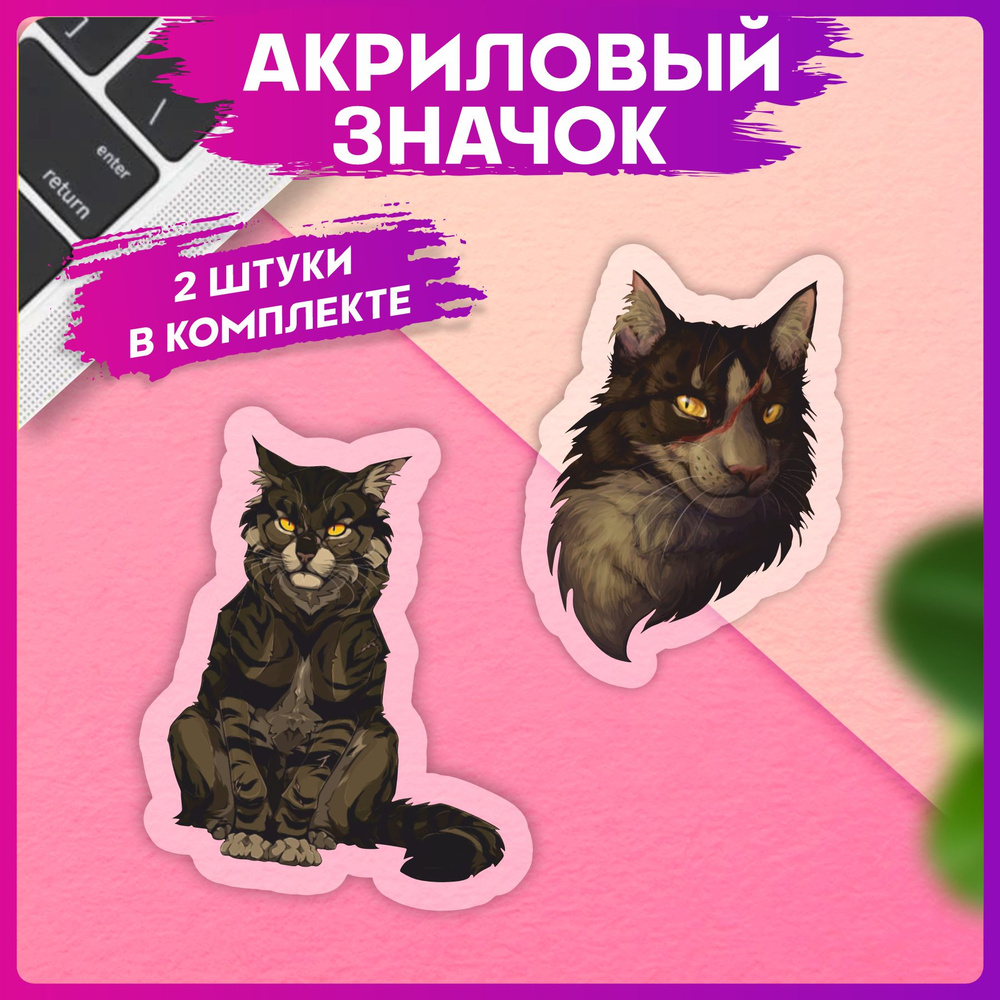 Акриловые значки на рюкзак Коты воители - купить с доставкой по ...