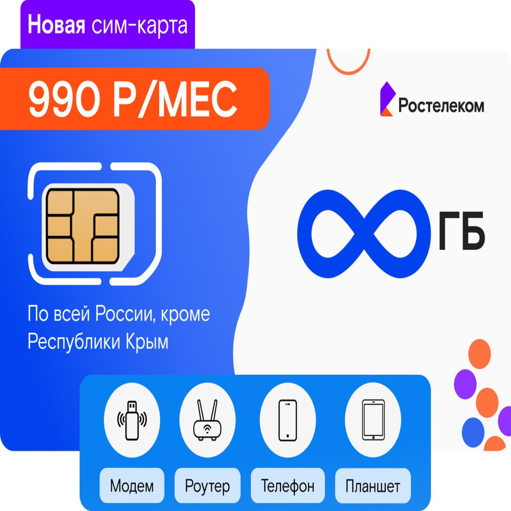SIM КАРТА ТАРИФ "БИЗНЕС РОУТЕР XS" БЕЗЛИМИТНЫЙ ИНТЕРНЕТ ДЛЯ USB МОДЕМА ...