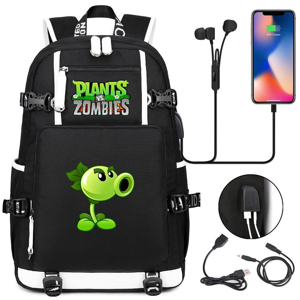 Рюкзак школьный Plants vs. Zombies USB с зарядкой для ноутбука и ...
