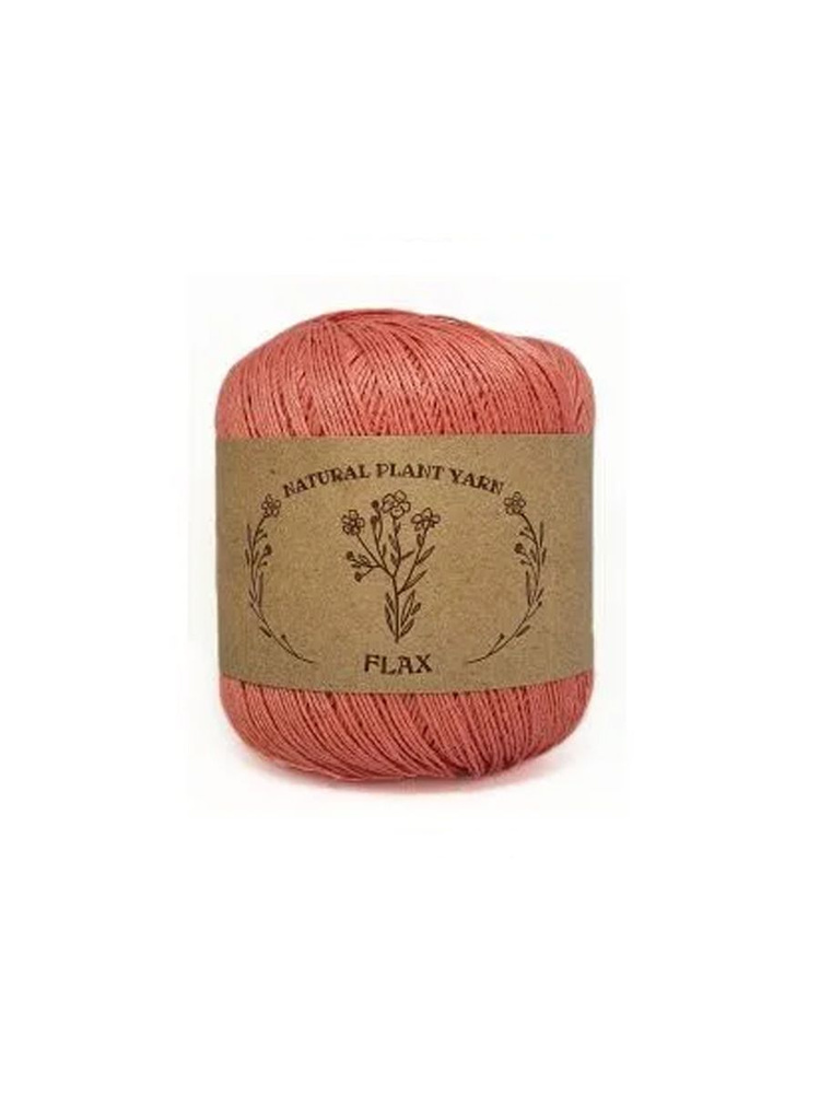 Пряжа "Flax", цвет: 050 - Коралл, 4 шт., лен 100%, 50 гр. 200 м ...