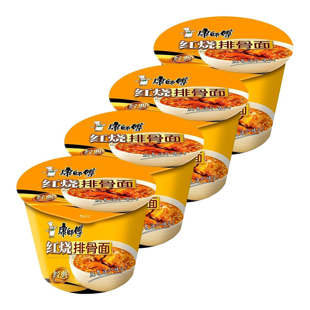 Лапша быстрого приготовления со вкусом тушеных ребрышек Kang Shi Fu ...