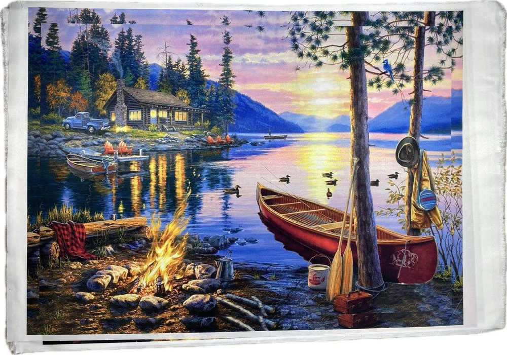 Репродукция картины на холсте "Darrell Bush домик у озера" купить c доставкой на OZON по низкой ...