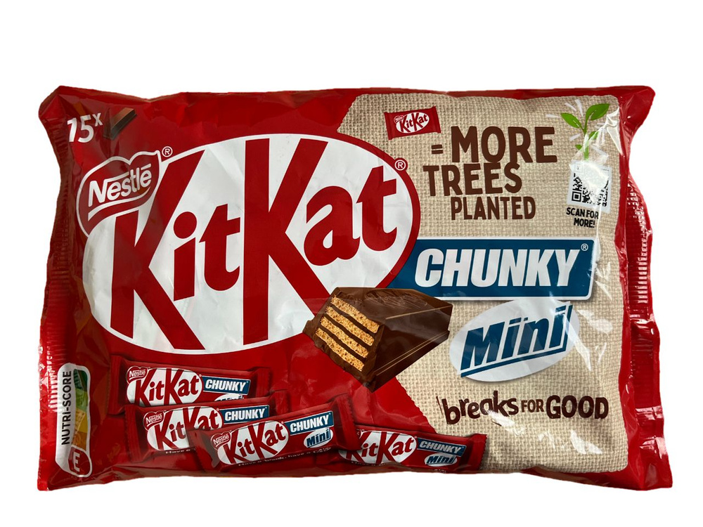 KitKat, Mini Chunky, Хрустящяя вафля в шоколадe, 15 шт, (250г) купить ...