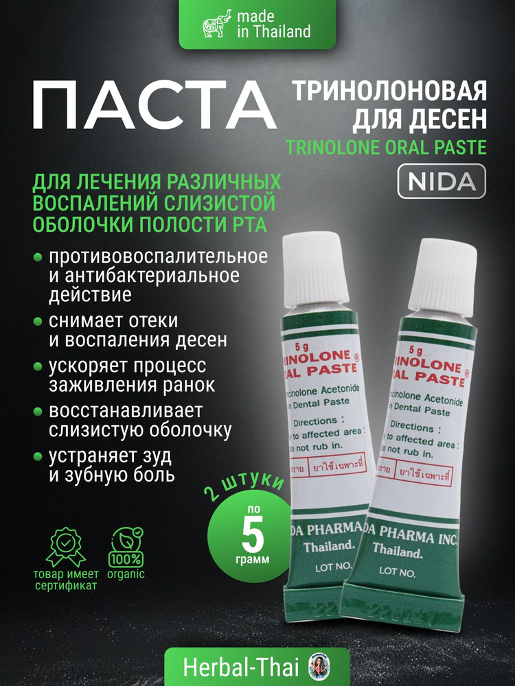 Nida Gel Гель от воспаления, стоматита и ран в полости рта Trinolone ...