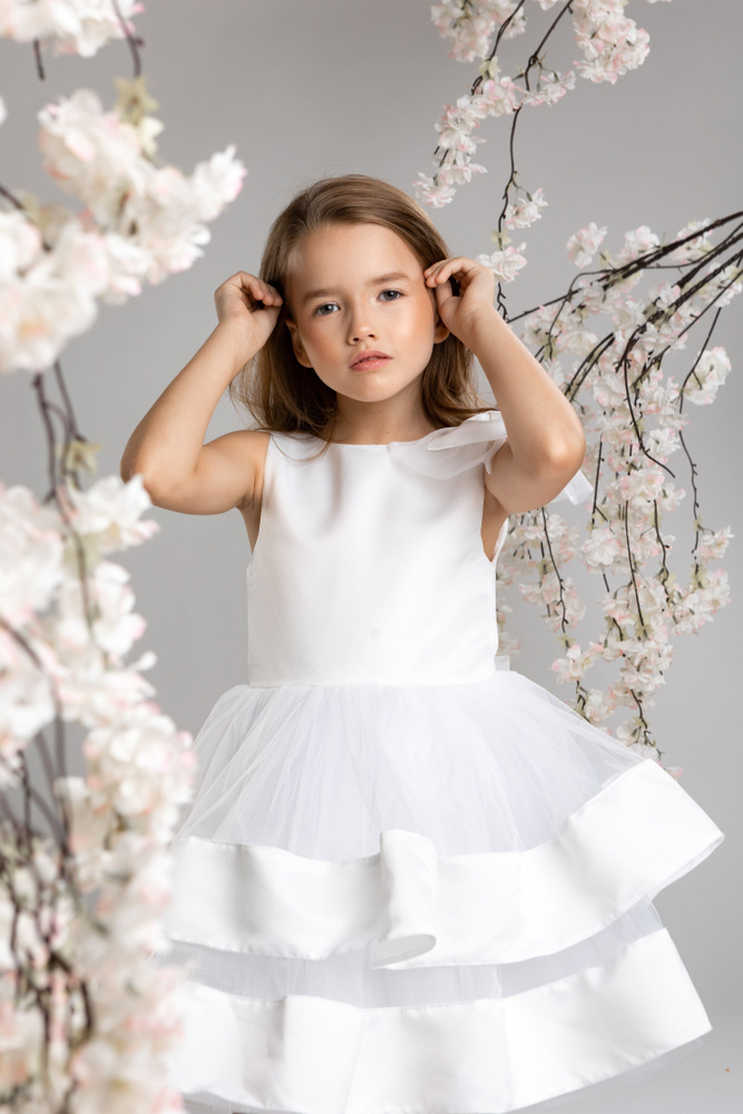 Платье Девочки LELU KIDS белый платье-пачка, ярусное платье Вечерний ...