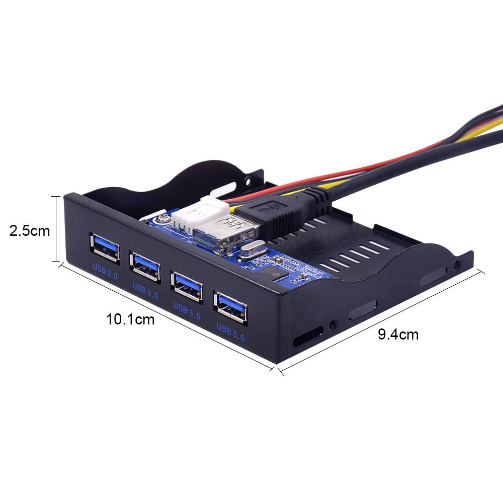 Адаптер USB Front Panel 3,5 дюйма 19Pin 4 порта USB 3.0 Hub для ПК ...
