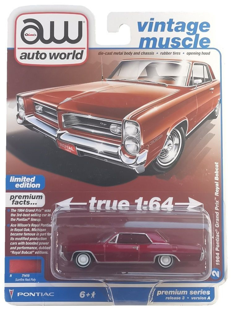 Машинка auto world 1/64 Car model toy 1964 Pontiac GP a купить на OZON ...