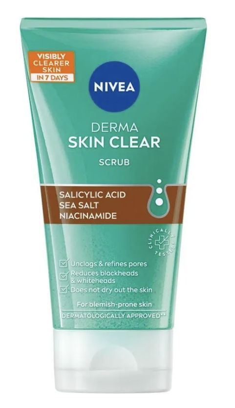 NIVEA Derma Skin Clear Очищающий скраб для лица от прыщей с ...