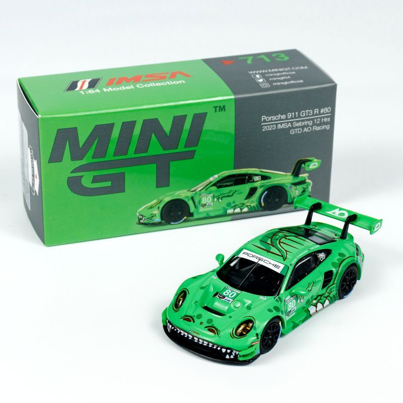 Машинка TSM Mini GT 1/64 #713 Porsche 911 GT3 R #80 GTD AO Racing 2023 ...