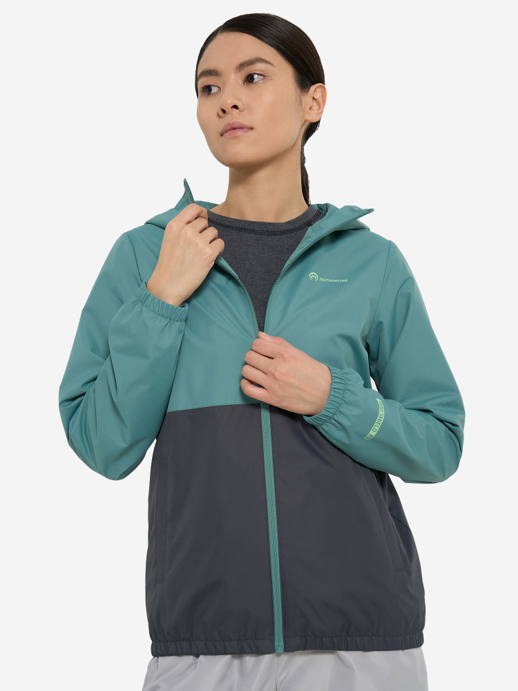 Куртка Женский Outventure зеленый Полиэстер, размер 50 Демисезон Без ...