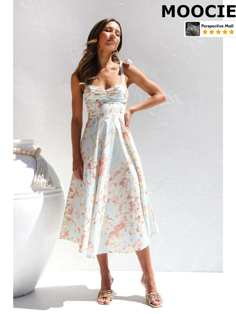 Платье Женский MOOCIE абрикосовый, малиново-розовый Вечерний/праздничный Без рукавов Полиэстер ...