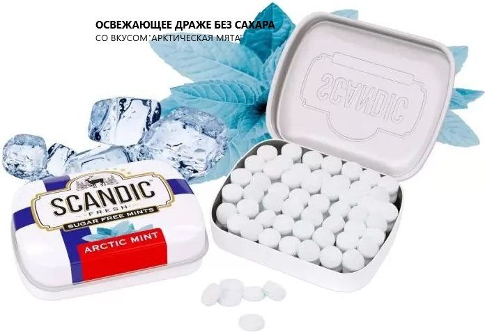 Конфеты Арктическая мята 14 г, Scandic купить на OZON по низкой цене (1914417271)