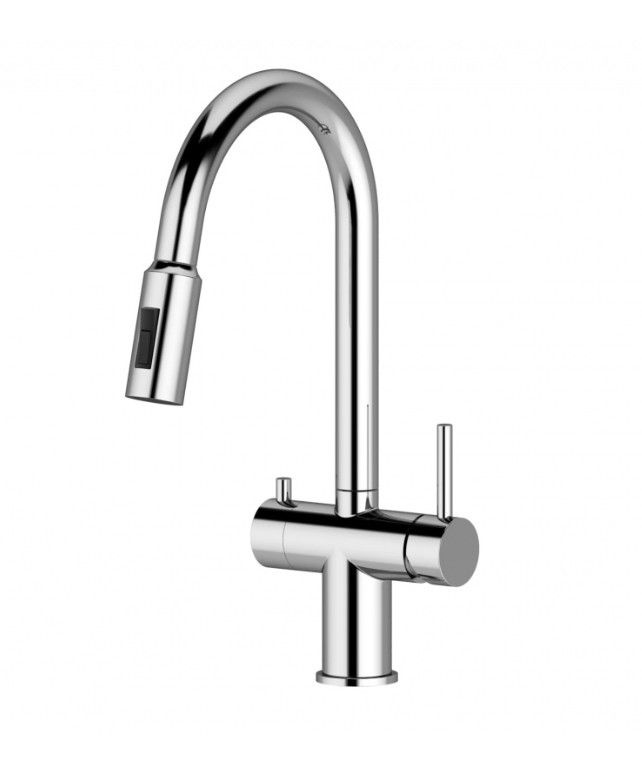 Смеситель для кухни ViEiR V15060-L хром с выдвижным изливом и с подключением к фильтру питьевой ...