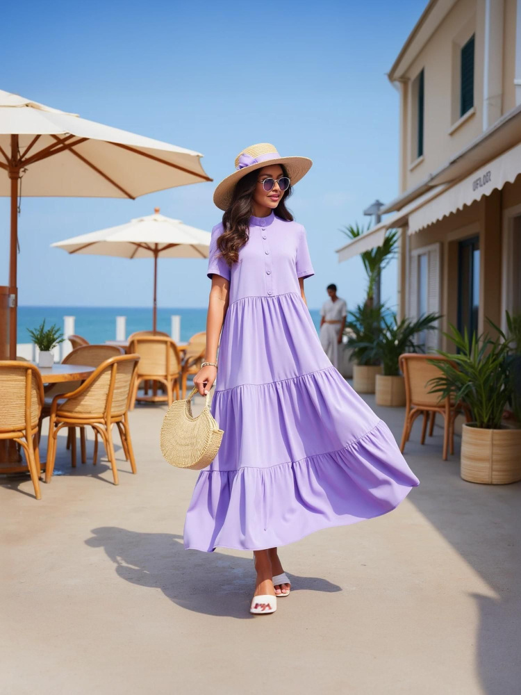 Платье Женский Posh Style лавандовый платье-рубашка Повседневный ...