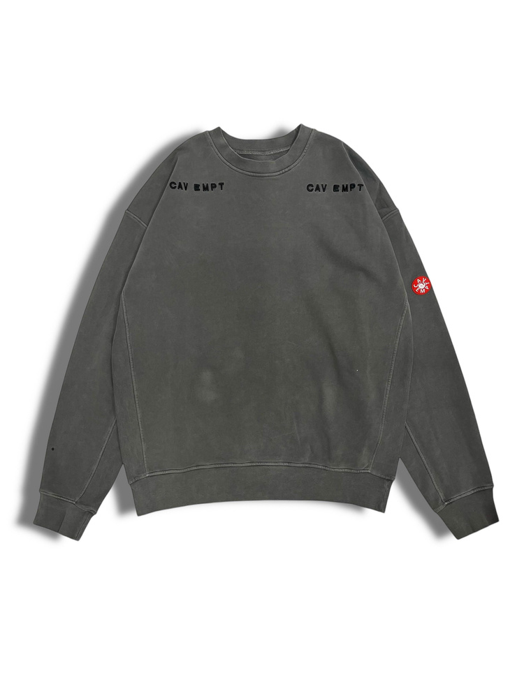 Свитшот Мужской CAV EMPT Лейбл, Вышивка серый Без застежки, размер 50 ...