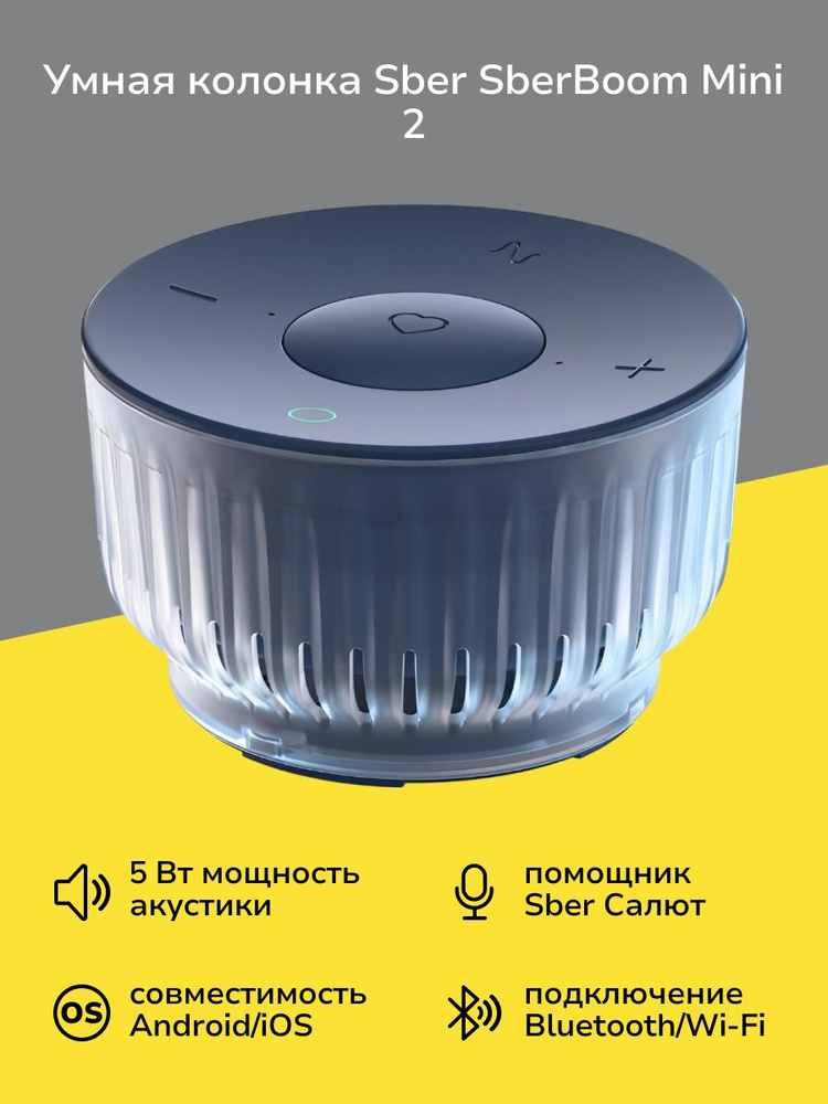 Умная колонка Sber SberBoom Mini 2 с GigaChat 2.0, синий купить на OZON по низкой цене (1651887105)