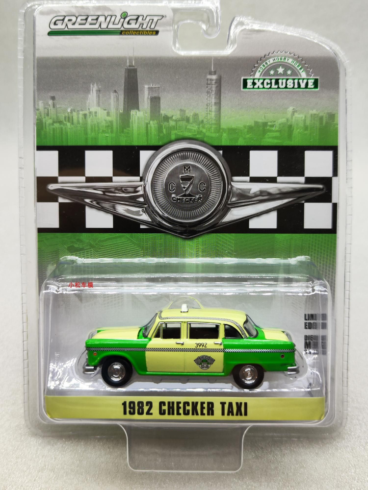 Машинка GreenLight 1/64 1982 Checker Motors Chicago Checker Taxi Green ...