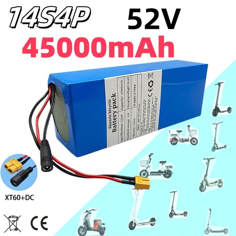 Литиевые батареи мощностью 52V 45Ah (конструкция 14S4P) 18650 ...