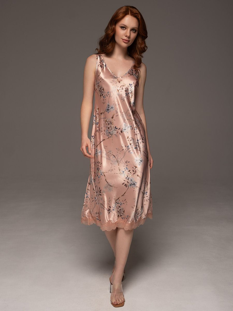 Ночная сорочка Женский Mia-Amore с сорочкой Натуральный шелк, размер 56 ...