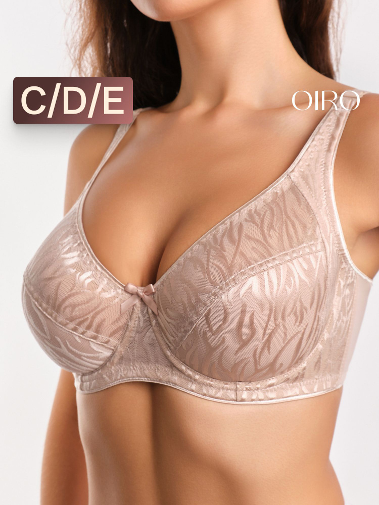 Бюстгальтер Женский OIRO мягкая чашка на каркасе, размер 90D бежевый лайт Полиамид, Эластан ...