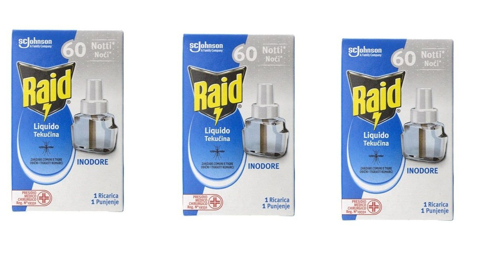 Raid Жидкость от комаров для электрофумигатора 60 ночей, 3 шт/ купить на OZON по низкой цене ...