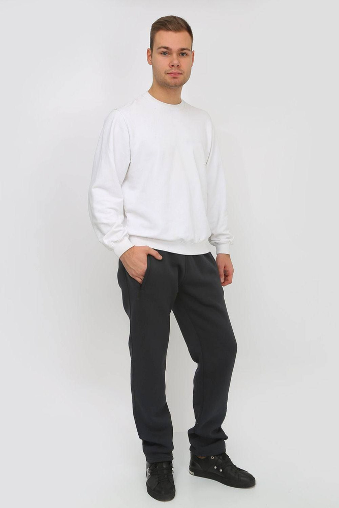 Брюки Мужской Berchelli прямые темно-серый Трикотаж, Хлопок Повседневный, размер 52 Без застежки ...