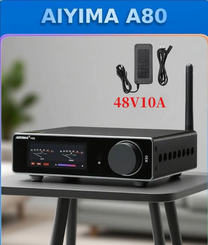 Усилитель AIYIMA A80 TPA3255 + блок питания 48v10A 300 Вт*2 ...