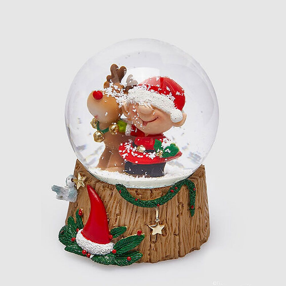 Снежный шар новогодний со снегом, стеклянный музыкальный шар (средний ...