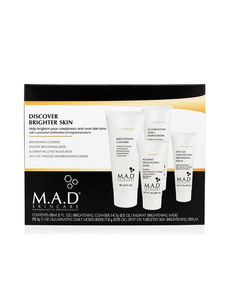 M.A.D Skincare. Дорожный набор препаратов для осветления кожи, 150 г ...