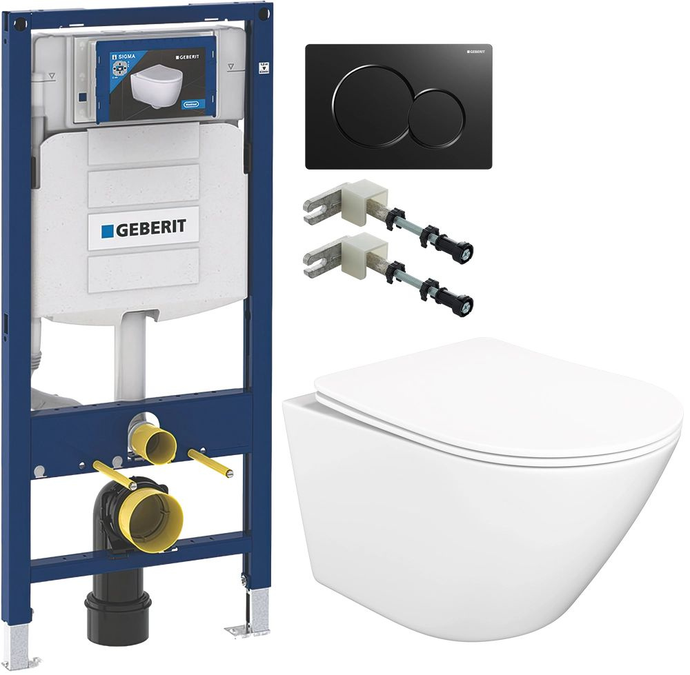 Комплект Унитаз подвесной STWORKI Левангер S07401WH / Инсталляция Geberit Duofix UP 320 111.300 ...