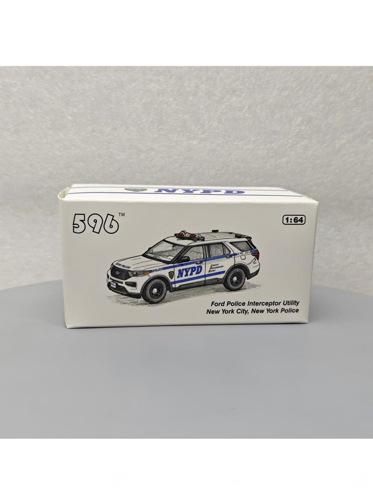Машинка 596 1/64 Ford Explorer intercepts police car NYPD White Die ...