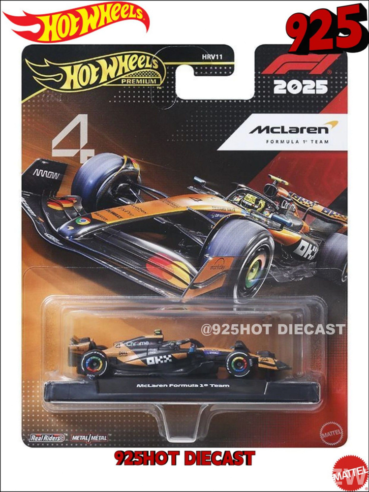 Машинка Hot Wheels premium F1 McLaren Formula 1 Team 4 HRV11 26J купить ...