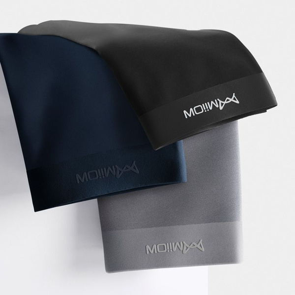 Комплект трусов Мужской Miiow боксеры Хлопок, Спандекс синий, черный, размер 48, 50 Средняя ...