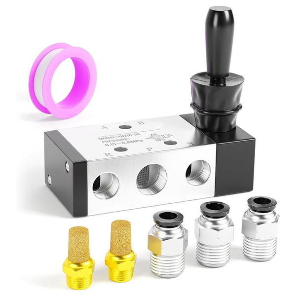 1/4 дюйма NPT 5-ходовой 2-позиционный воздушный клапан с ручным рычагом пневматический ...